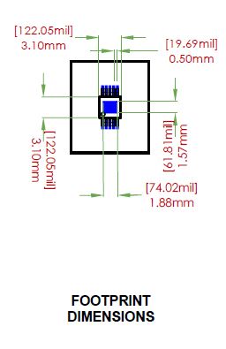 MSOP-10 Breakout Board (3.1 x 3.1 mm, 0.5 mm) | IC Breakout